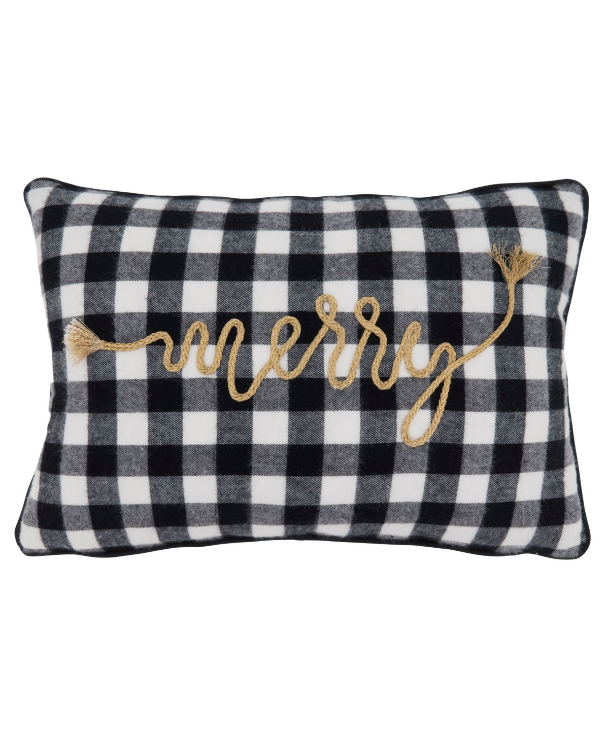 Click here for Saro Lifestyle Merry Buffalo Plaid Decorative Pill... prices