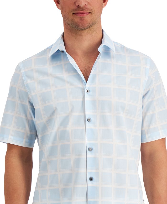 Alfani Men's Windowpane Shirt, Created for Macy's & Reviews - Casual ...