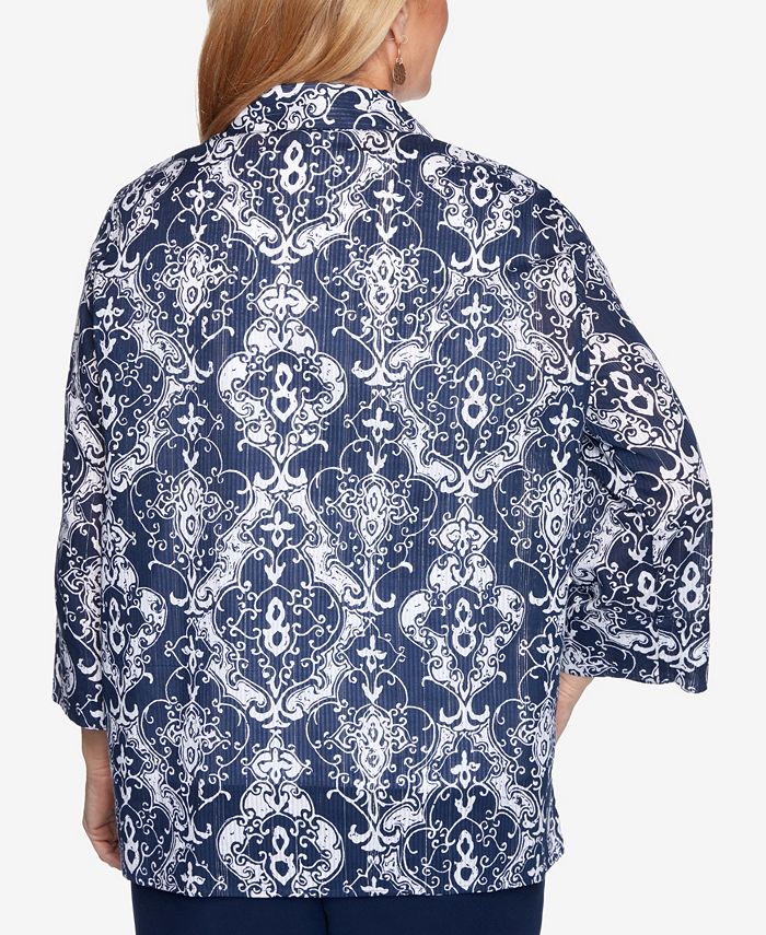 Alfred Dunner Women's Missy Anchor's Away Medallion Two For One Top ...