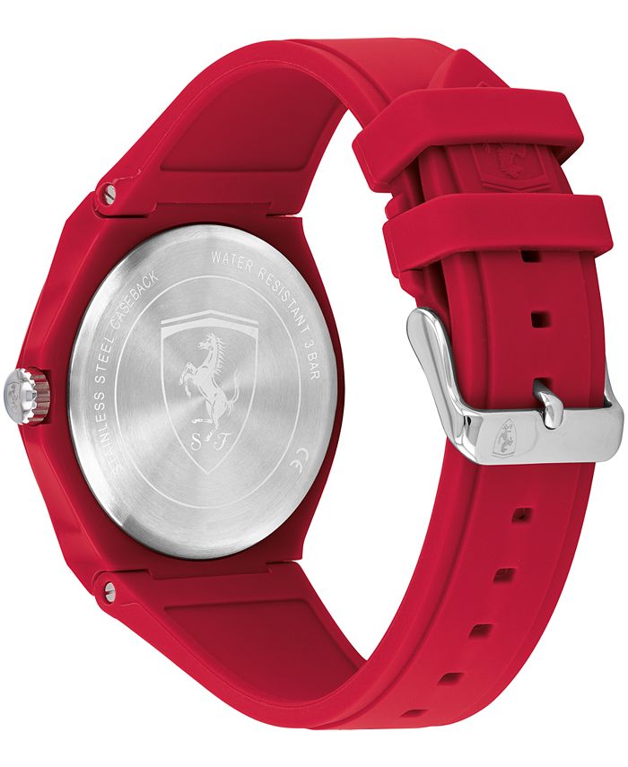 Ferrari Men's Aspire Red Silicone Strap Watch 44mm - Macy's