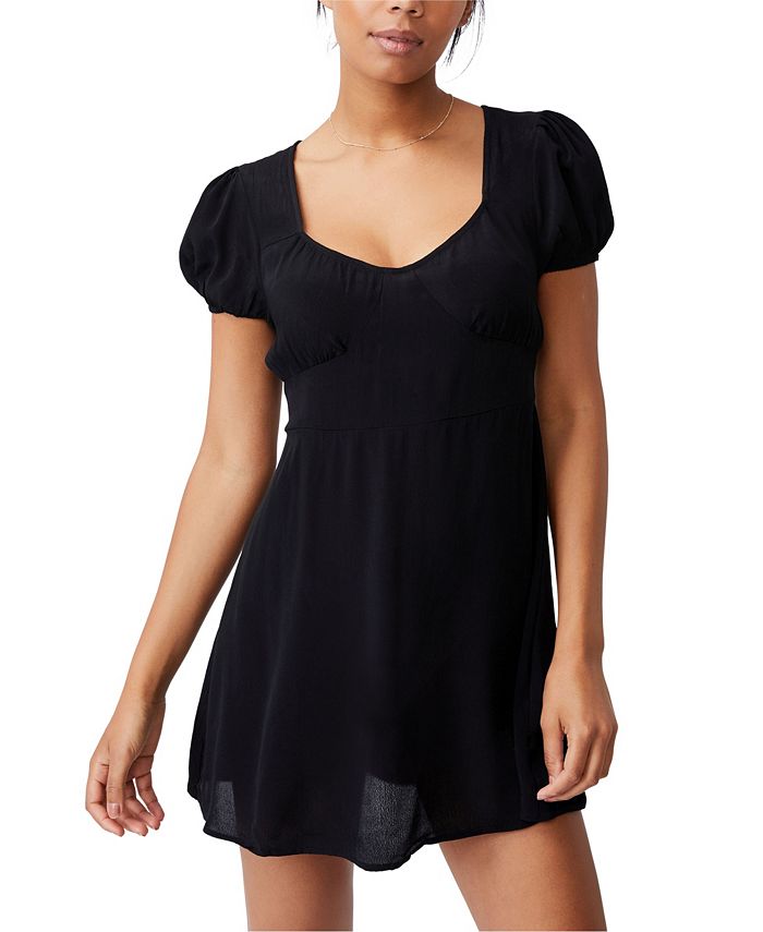 COTTON ON Women's Woven Essential Tie Back Mini Tea Dress & Reviews ...