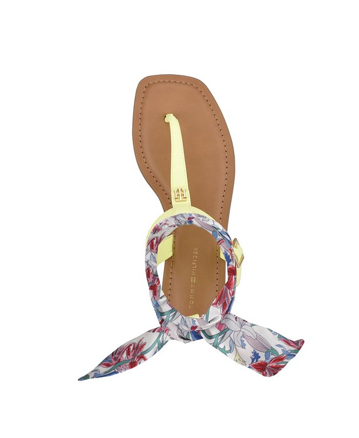 Tommy Hilfiger Jinis Ankle Tie Thong Sandals - Macy's