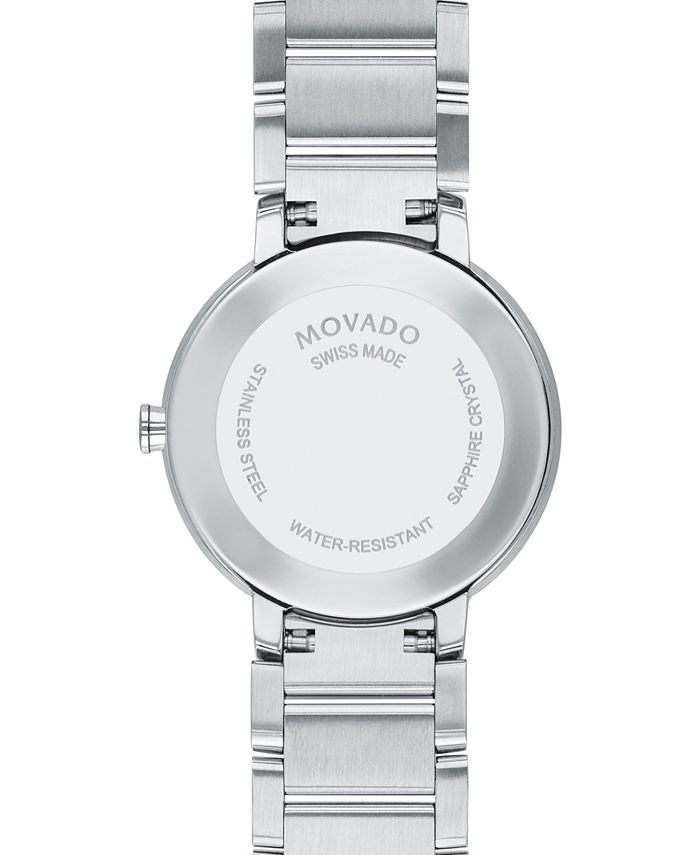 Movado Women's Swiss Sapphire Stainless Steel Bracelet Watch 28mm - Macy's