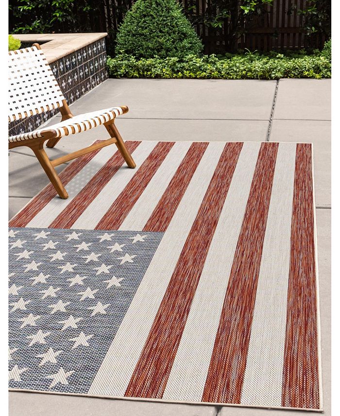 Jill Zarin Outdoor Old Glory 7'10" x 10' Area Rug - Macy's