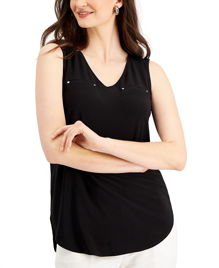 Kasper High-Low V-Neck Top - Macy's