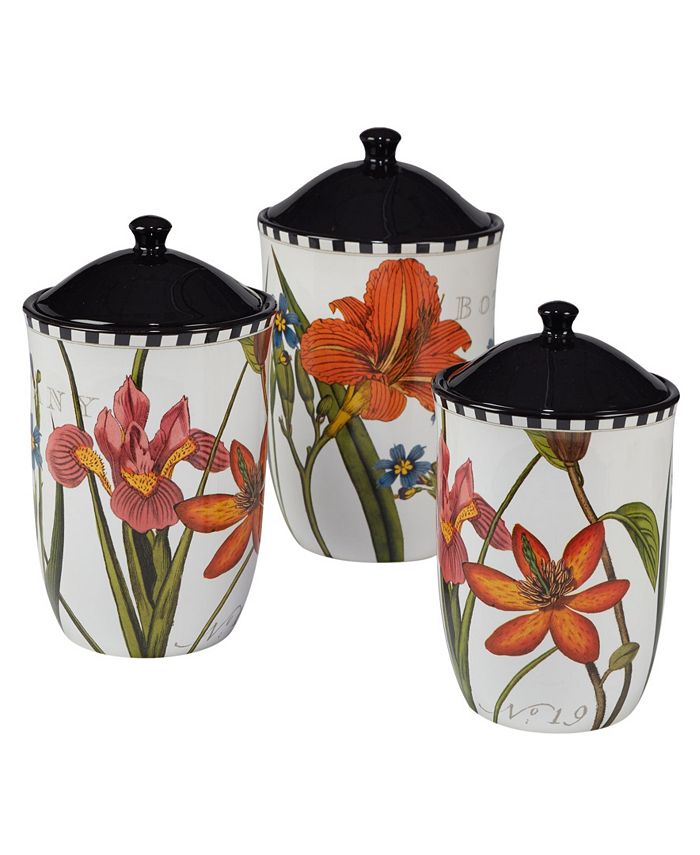 Certified International Botanical Floral Canister Set of 3 - Macy's
