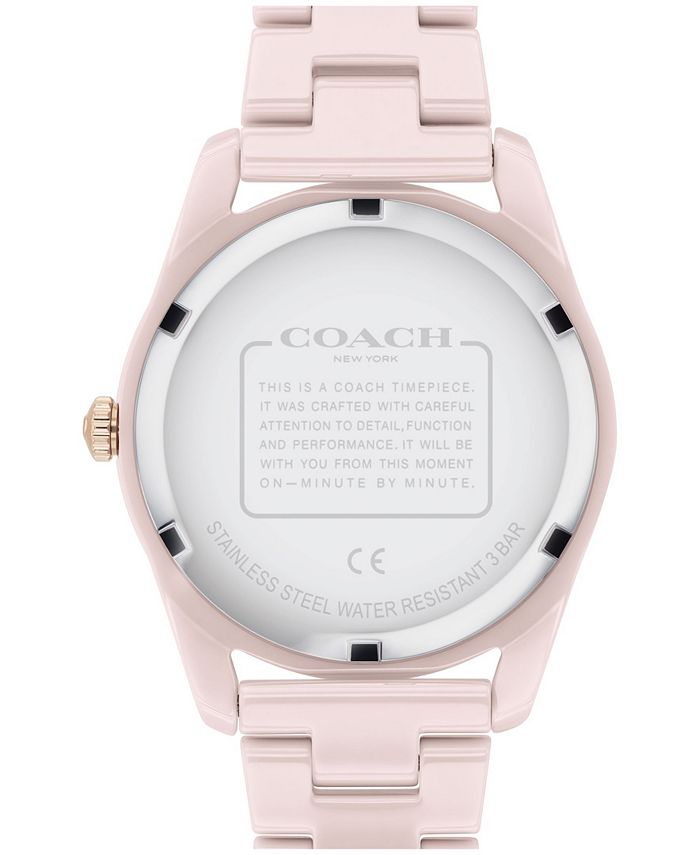 COACH Women's Preston Blush Ceramic Bracelet Watch 38mm - Macy's