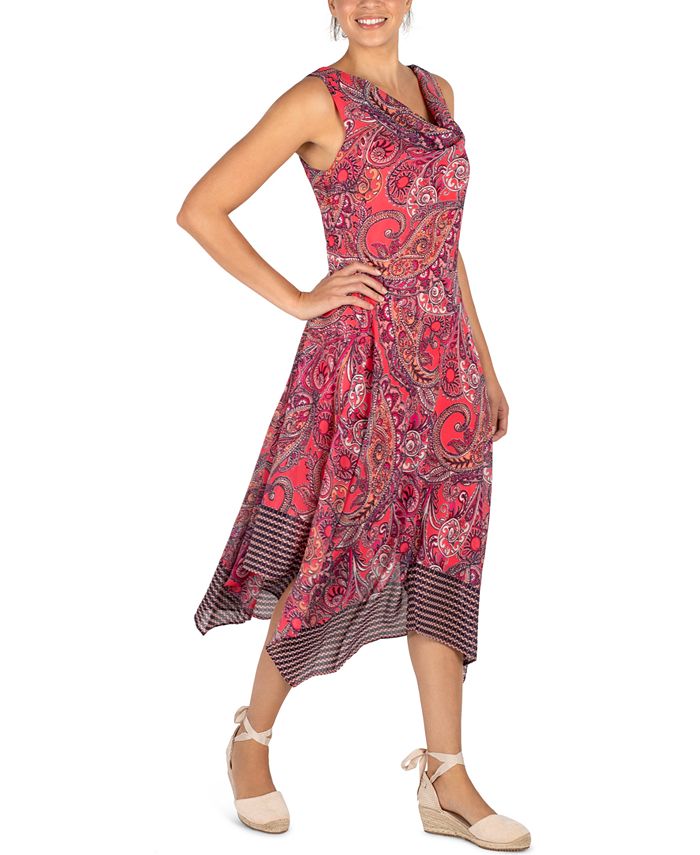 Robbie Bee Petite Handkerchief-Hem Midi Dress - Macy's