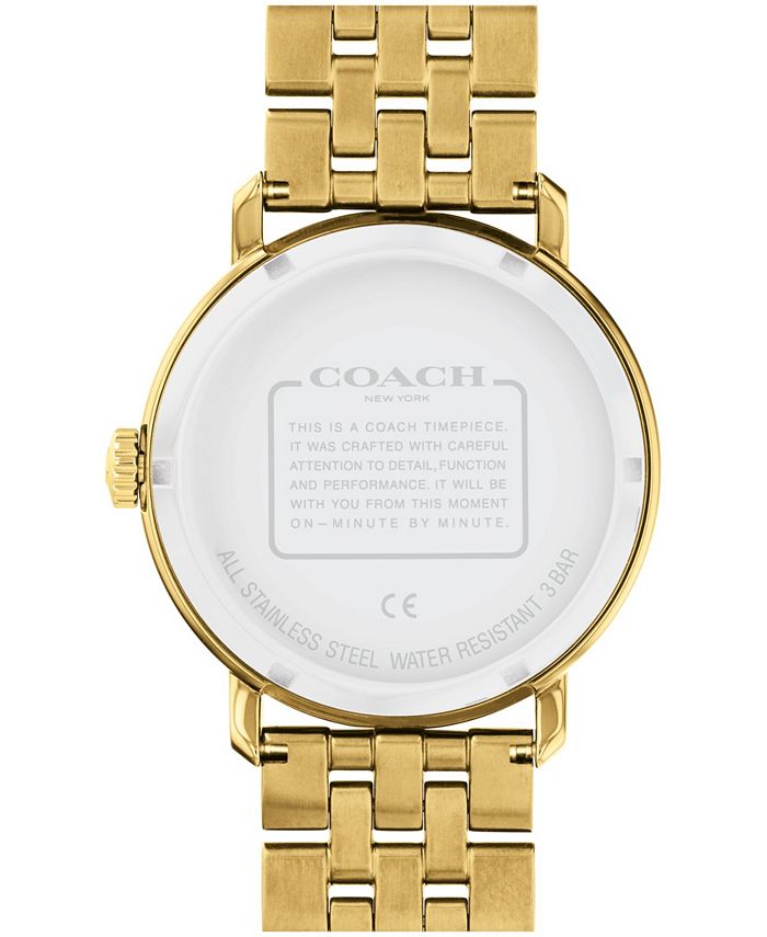 COACH Men's Harrison Gold-Tone Bracelet Watch 42mm & Reviews - Macy's