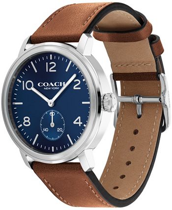 COACH Men's Harrison Saddle Leather Strap Watch 42mm & Reviews - All ...