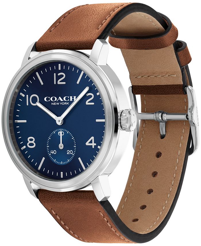 COACH Men's Harrison Saddle Leather Strap Watch 42mm & Reviews - All ...