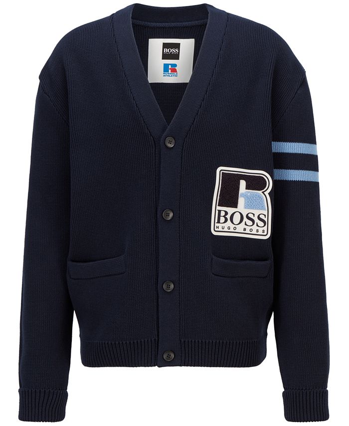 Hugo Boss BOSS x Russell Athletic Unisex Relaxed-Fit Cardigan - Macy's