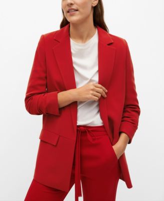 MANGO Structured Flowy Suit Jacket - Macy's