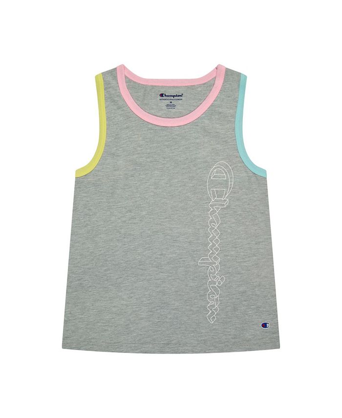 Champion Big Girls Colorblock Rib Vertical 3D Script Tank - Macy's