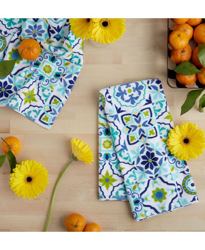 Fiesta Worn Tiles Kitchen Towels, Set of 2 - Macy's
