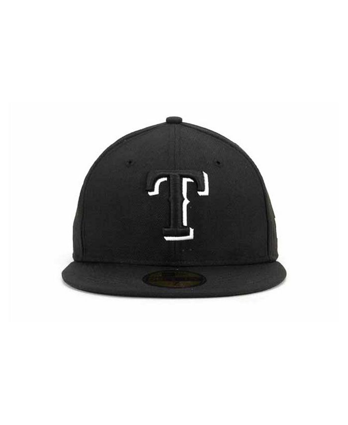 New Era Texas Rangers Black and White Fashion 59FIFTY Cap - Macy's