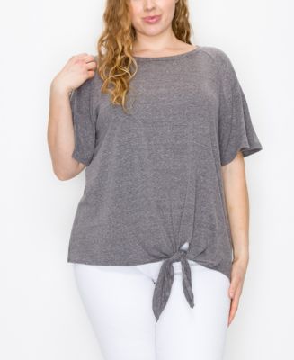 Plus Size Side Tie Tee - Macy's