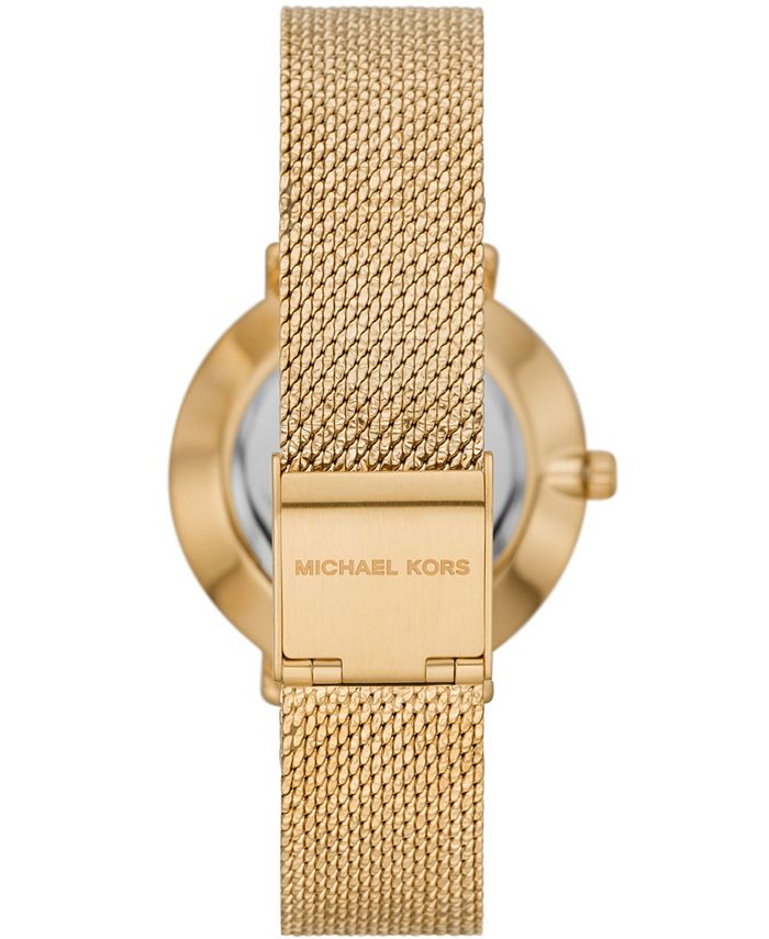 Michael Kors Women's Pyper Gold-Tone Stainless Steel Crystal Mesh ...