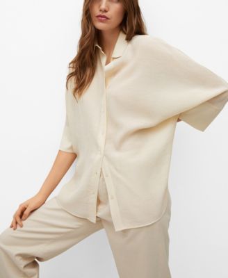 MANGO Textured Oversize Shirt - Macy's