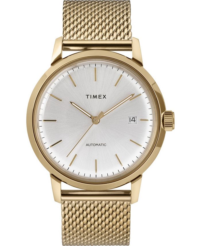 Timex Men's Marlin Automatic Gold-Tone Stainless Steel Mesh Bracelet ...