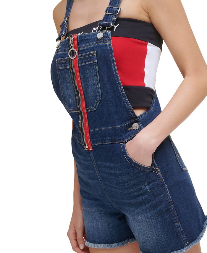 Tommy Jeans Zip-Front Denim Overalls - Macy's