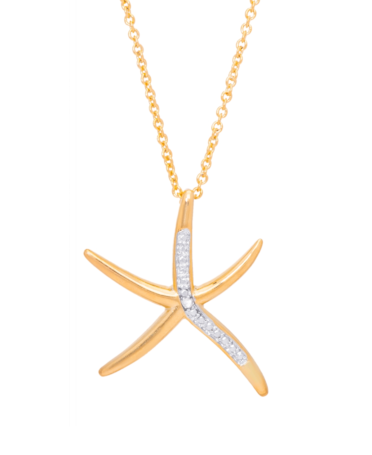 Click here for Diamond Accent Starfish Pendant 18 Necklace in Gol... prices