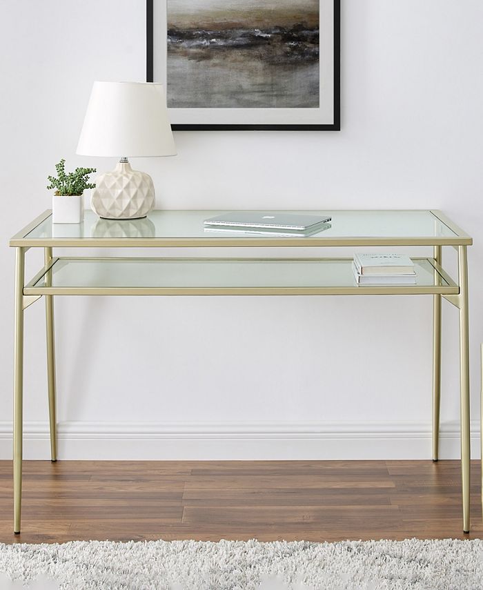 Walker Edison Two Tier Glass and Metal Desk - Macy's