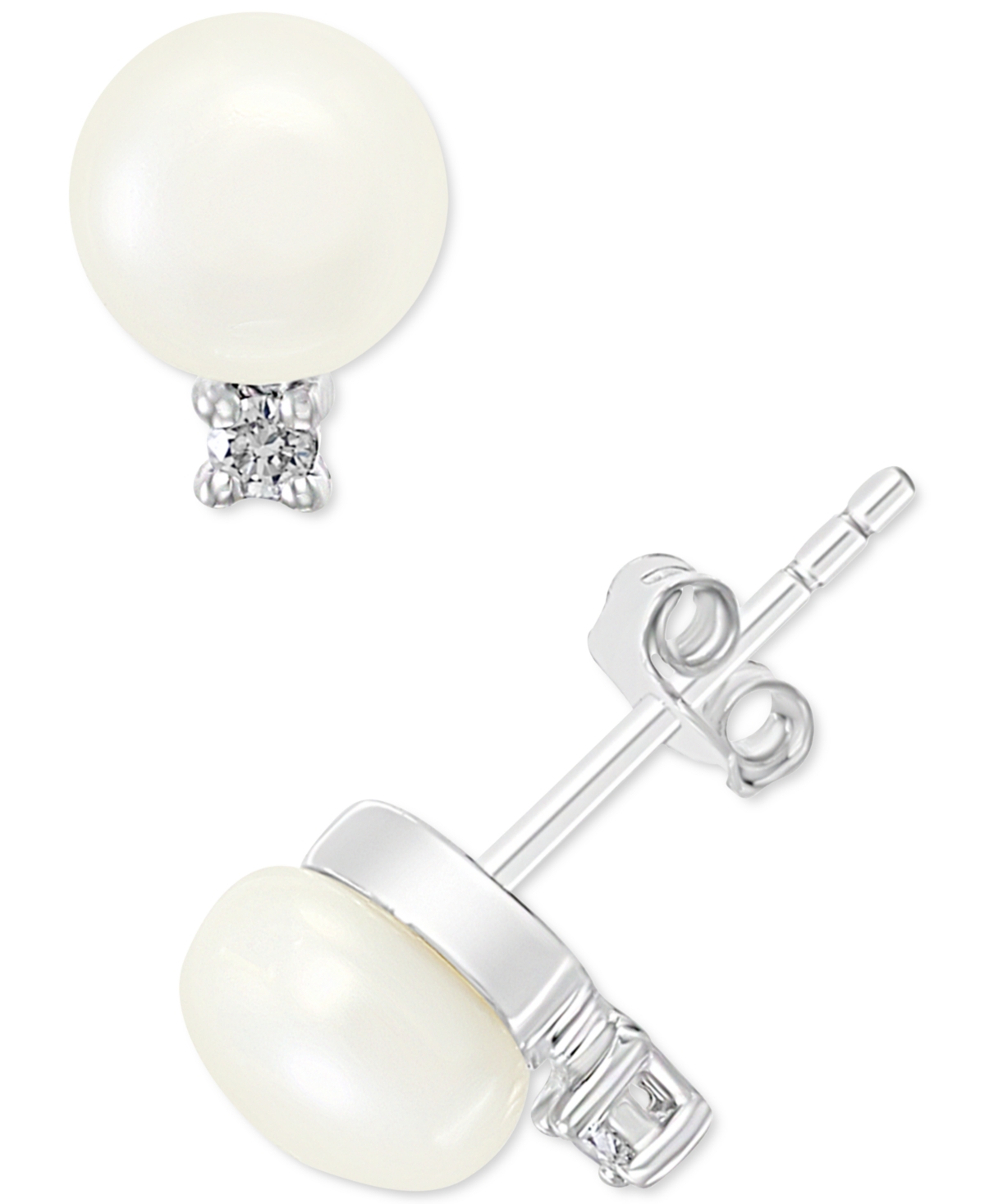 Click here for Effy Cultured Freshwater Pearl (7 mm) & Diamond (1... prices