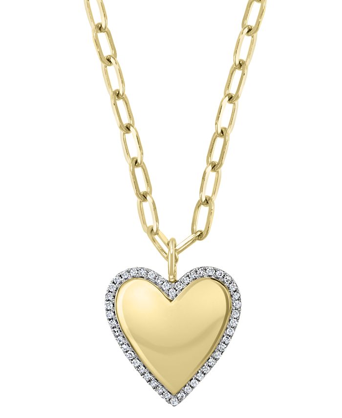 EFFY Collection EFFY® Diamond Heart 18" Pendant Necklace (1/4 ct. t.w ...