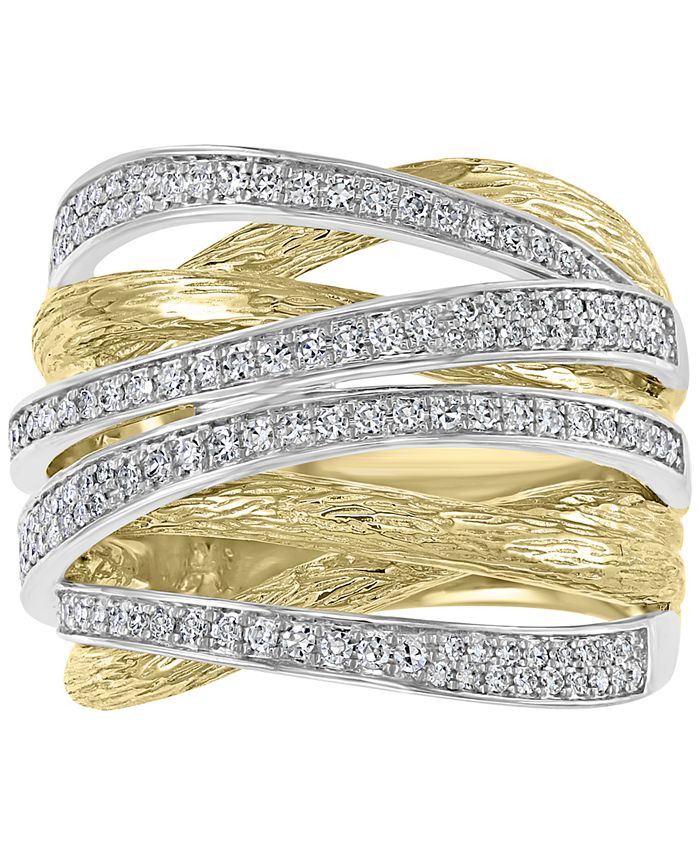 EFFY Collection EFFY® Diamond Multirow Statement Ring (1/2 ct. t.w.) in ...