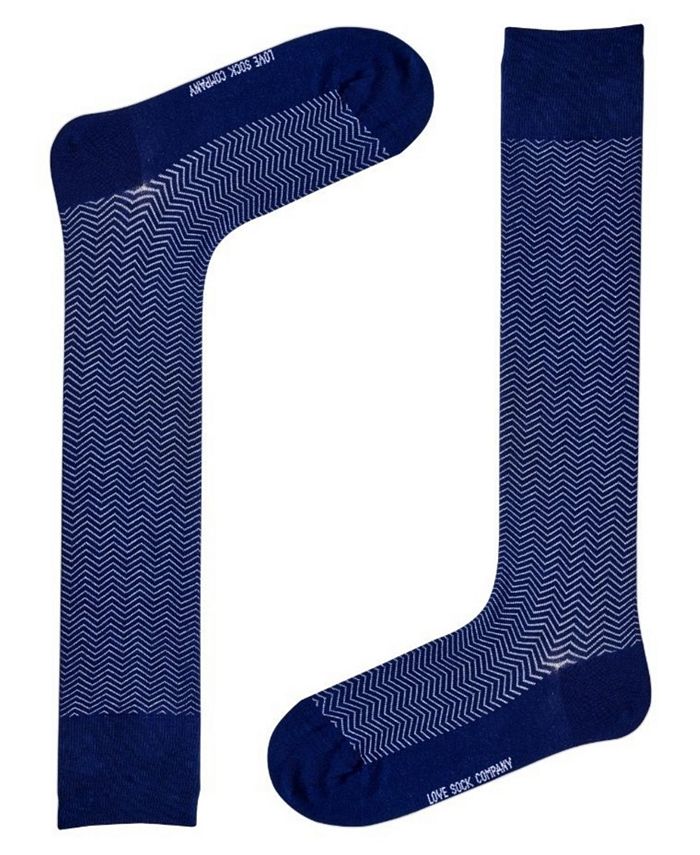 Love Sock Company Men's Chevron Luxury Over The Calf Dress Socks - Macy's