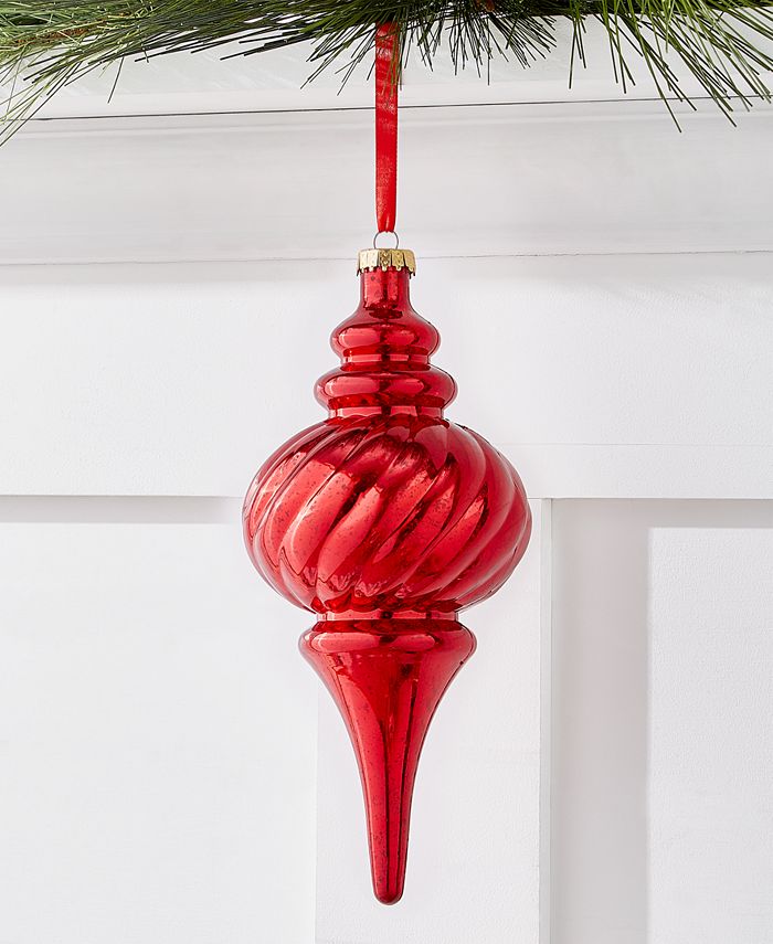 Holiday Lane Ruby Red Holiday Oversized Red Finial Ornament, Created ...