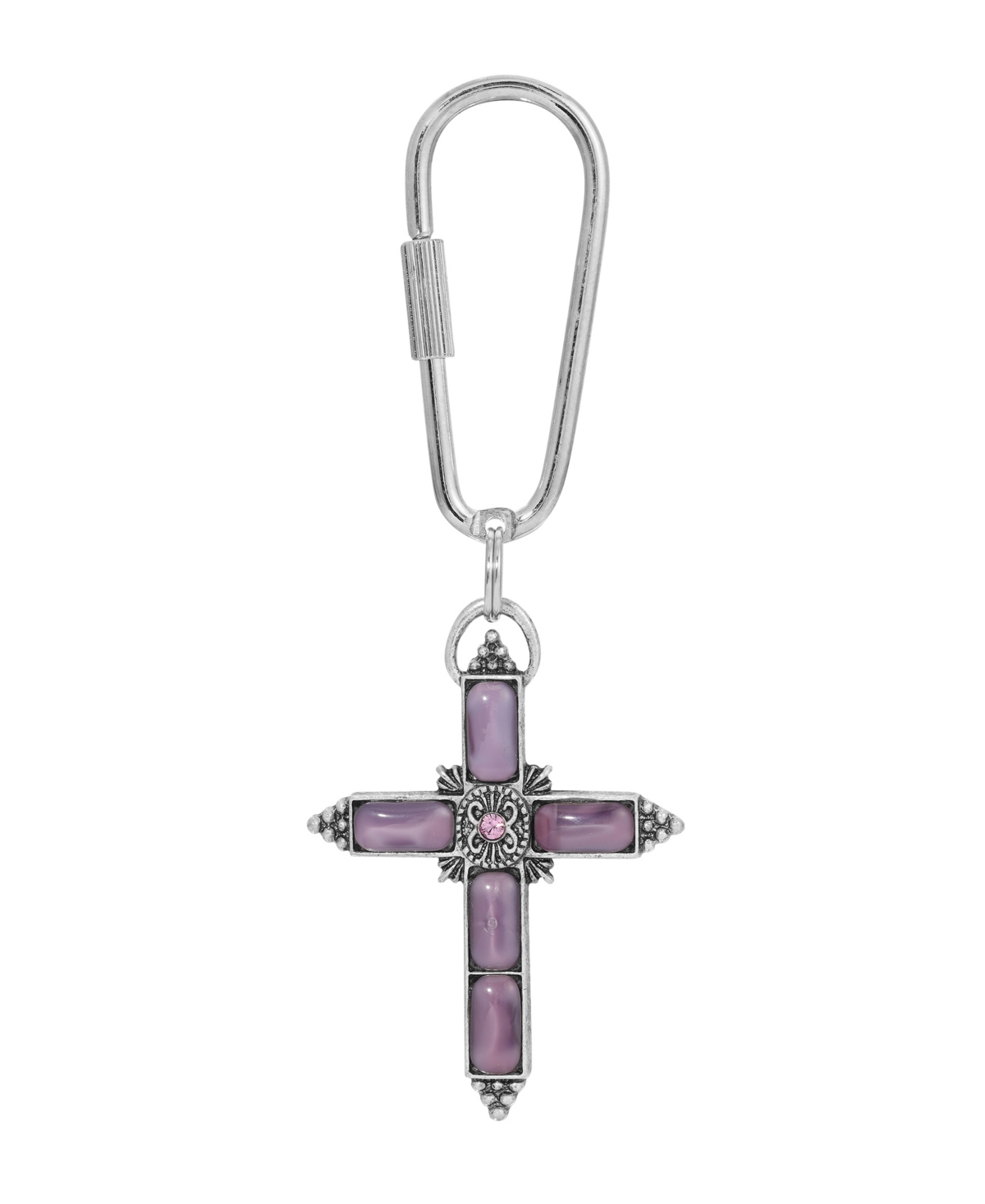 Click here for Silver-Tone Purple Moonstone Purple Crystal Cross... prices