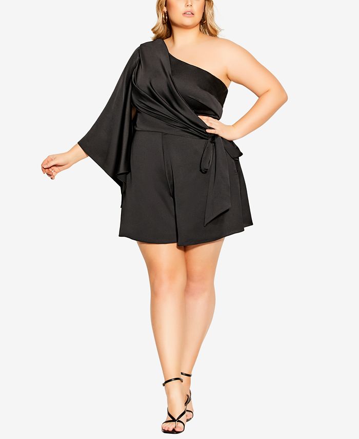 City Chic Trendy Plus Size Commanding Playsuit - Macy's