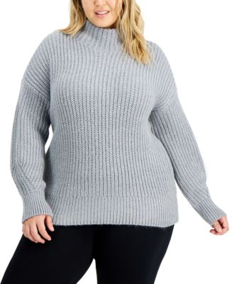 Alfani Plus Size Mock-Neck Sweater, Created for Macy's - Macy's