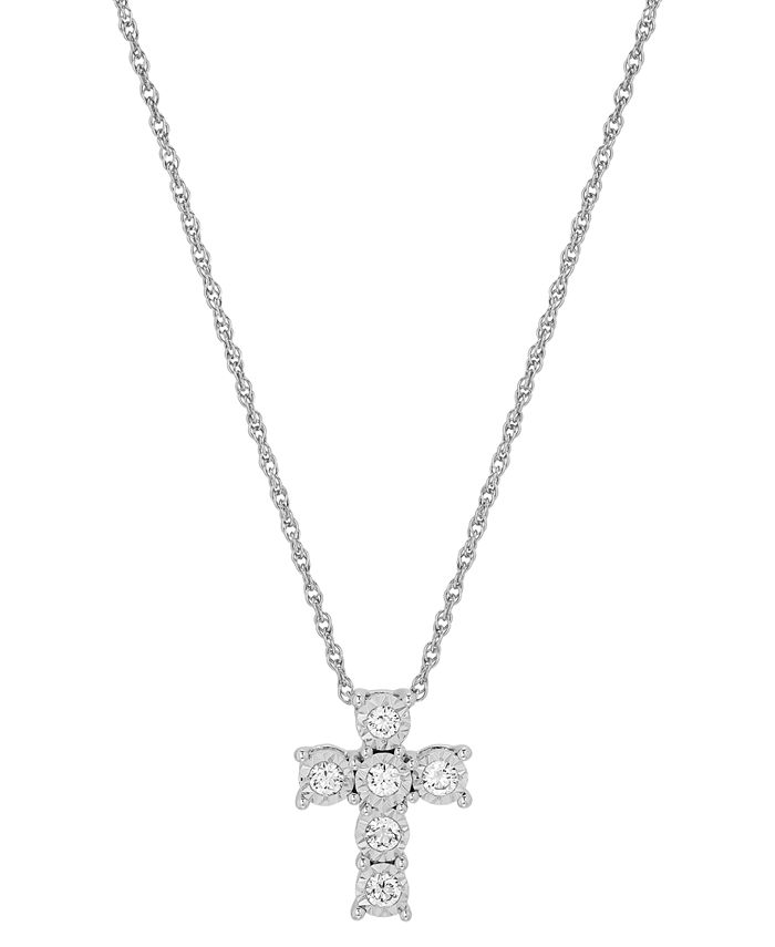 Forever Grown Diamonds Lab-Created Diamond Cross Pendant Necklace (1/3 ...