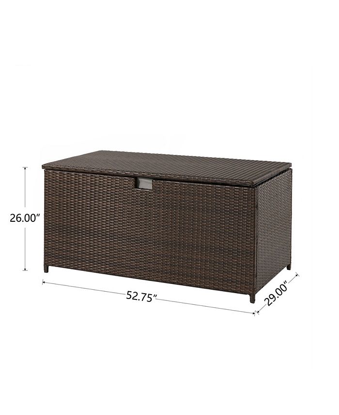 Glitzhome Outdoor Patio Oversized All-Weather Wicker Storage Trunk - Macy's