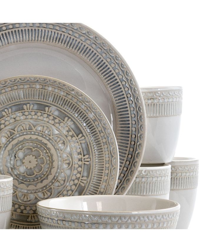 Laurie Gates Gibson Amberdale Stoneware Dinnerware Set, 16 piece - Macy's