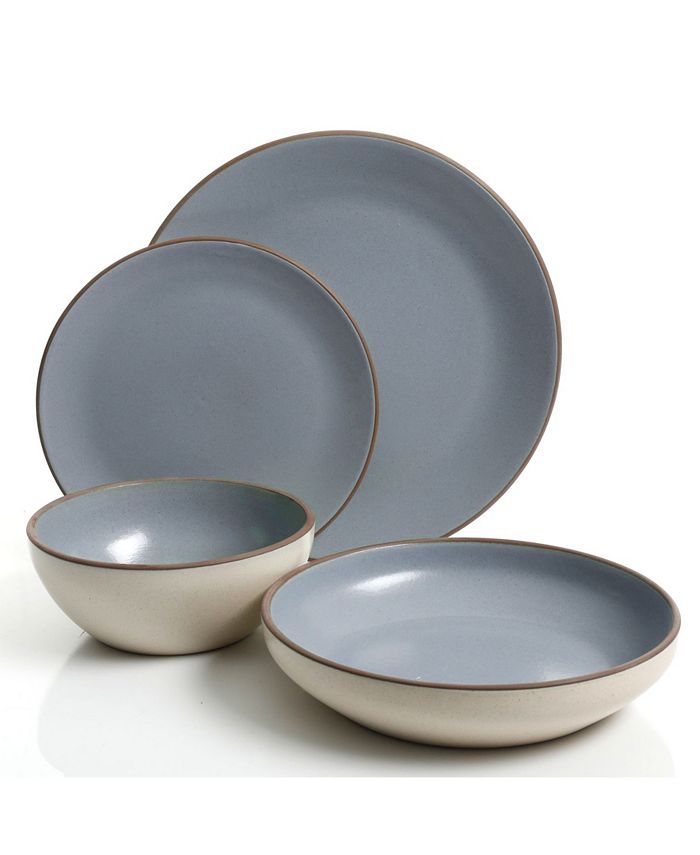 Gibson Contempo Classic Round Terracotta Dinnerware Set, 16 Piece - Macy's