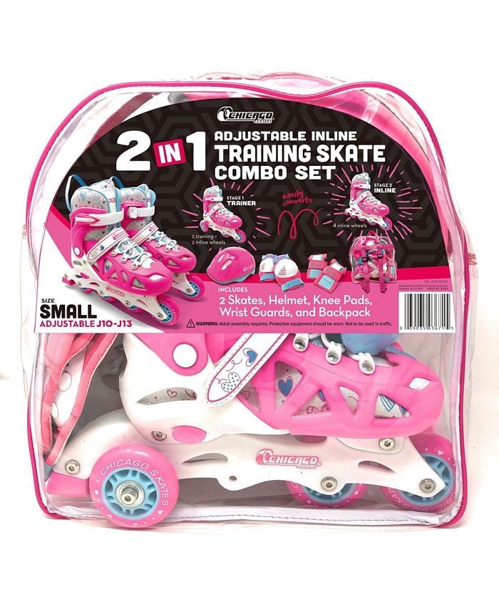 Chicago Skates Chicago Adjustable Inline Training Skate 8pc Combo Set ...