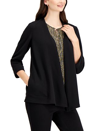 Kasper Open-Front Cardigan Jacket - Macy's