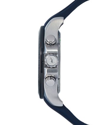 Strumento Marino Men's Chronograph Lincoln Blue Silicone Strap Watch ...