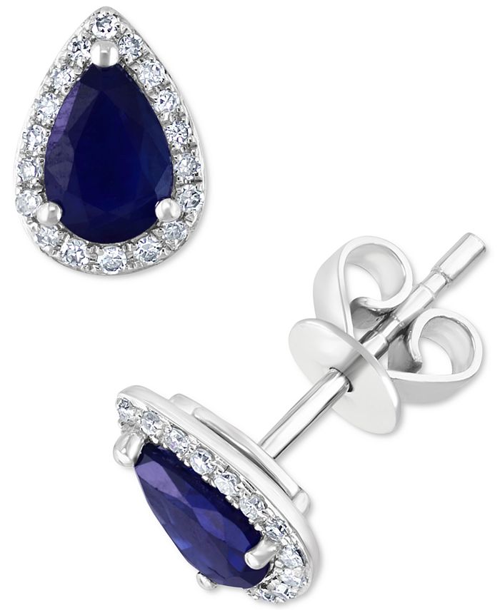 EFFY Collection EFFY® Sapphire (7/8 ct. t.w.) & Diamond (1/10 ct. t.w ...