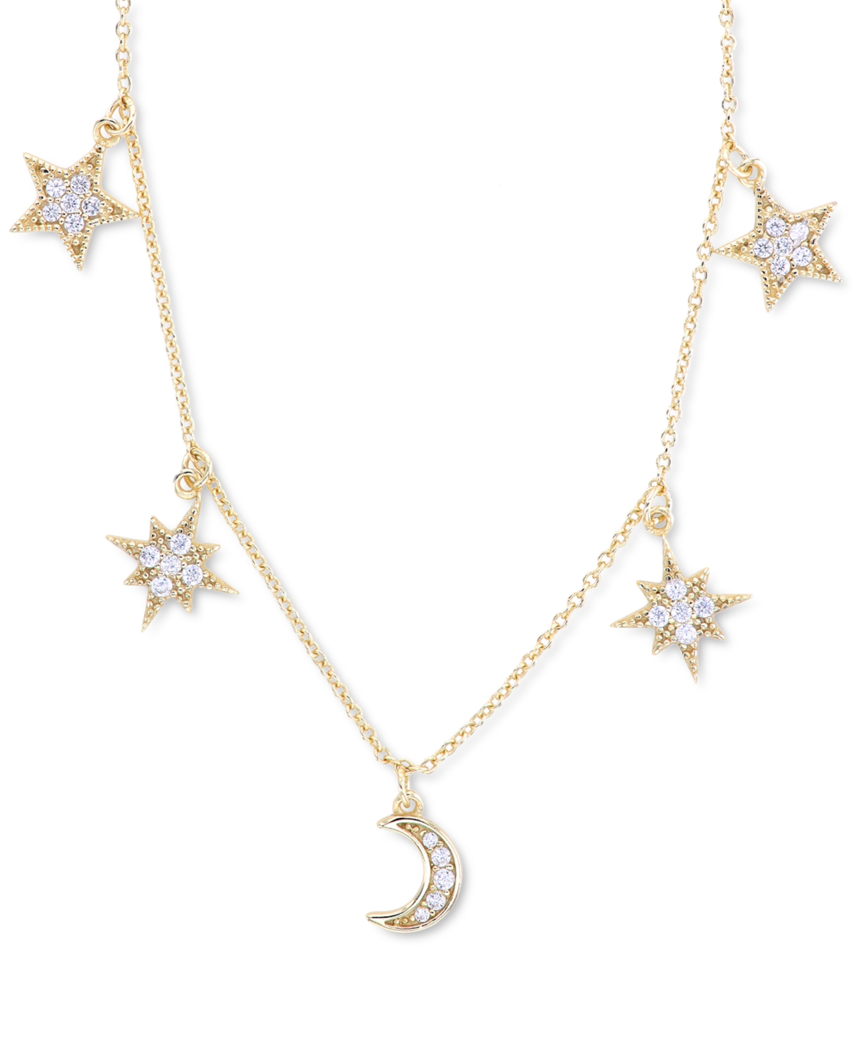 Click here for Cubic Zirconia Star & Moon Dangle Statement Neckla... prices