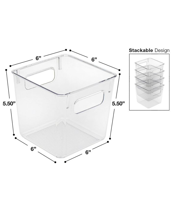 Sorbus Small Square Fridge Bin with Handle, Pack of 4 - Macy's