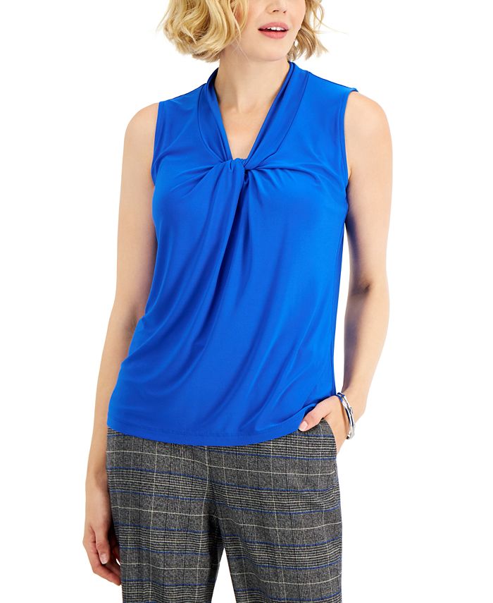 Kasper Petite Gathered-Front Top - Macy's