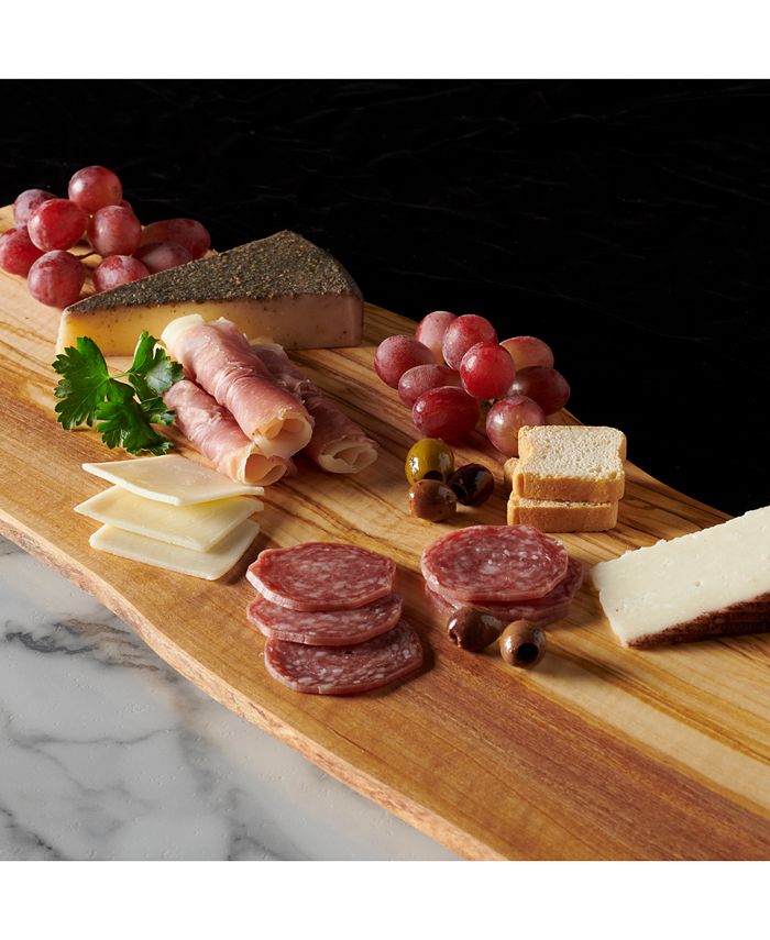 Anchor Lodge Oblong Large Olive Wood Board with Natural Bark Edges - Macy's