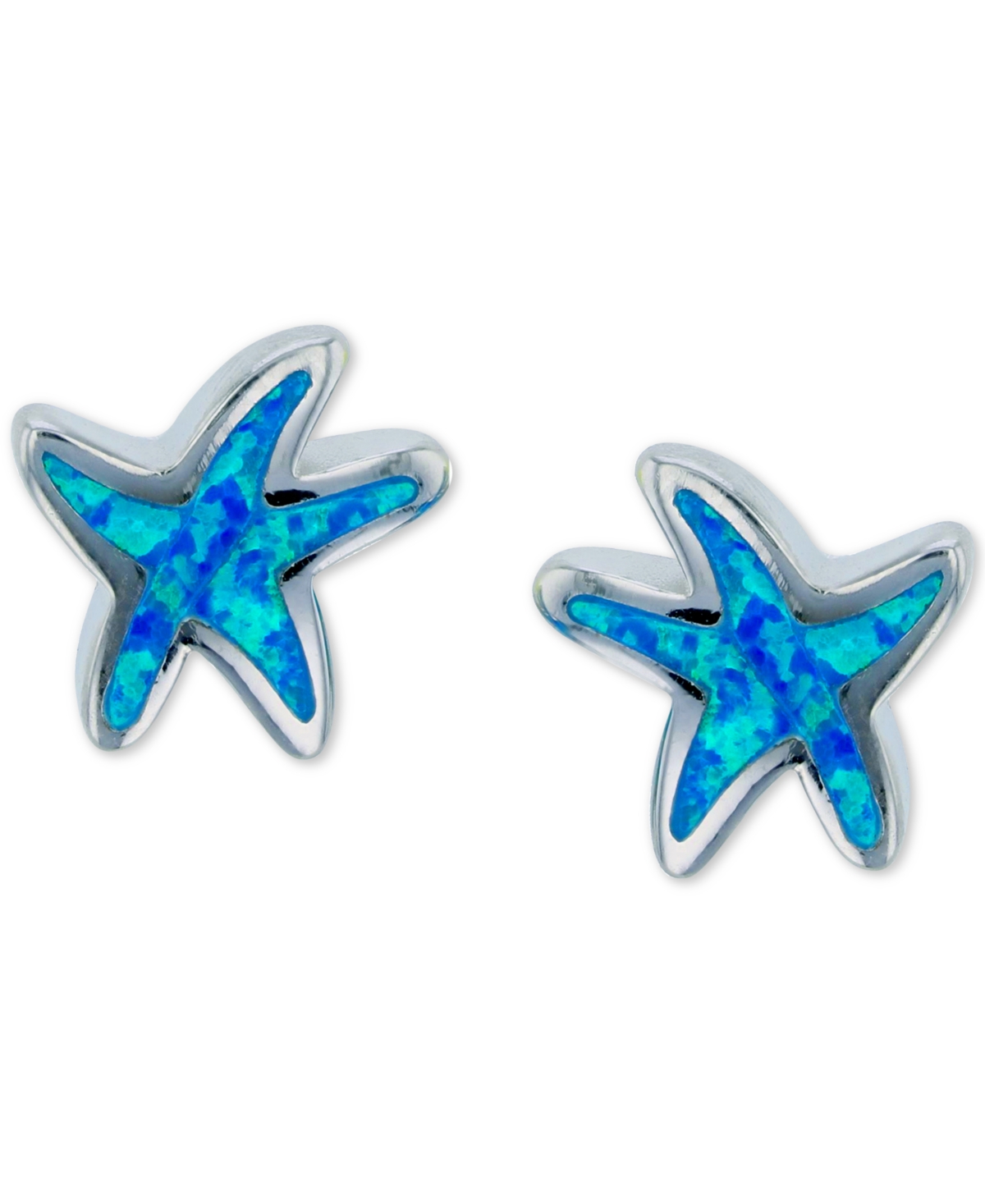 Click here for Lab-Created Blue Opal Starfish Stud Earrings in St... prices