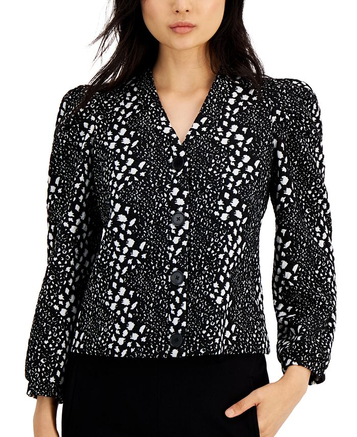 Bar III Animal Print Button Front Shirt Jacket, Created for Macy's - Macy's