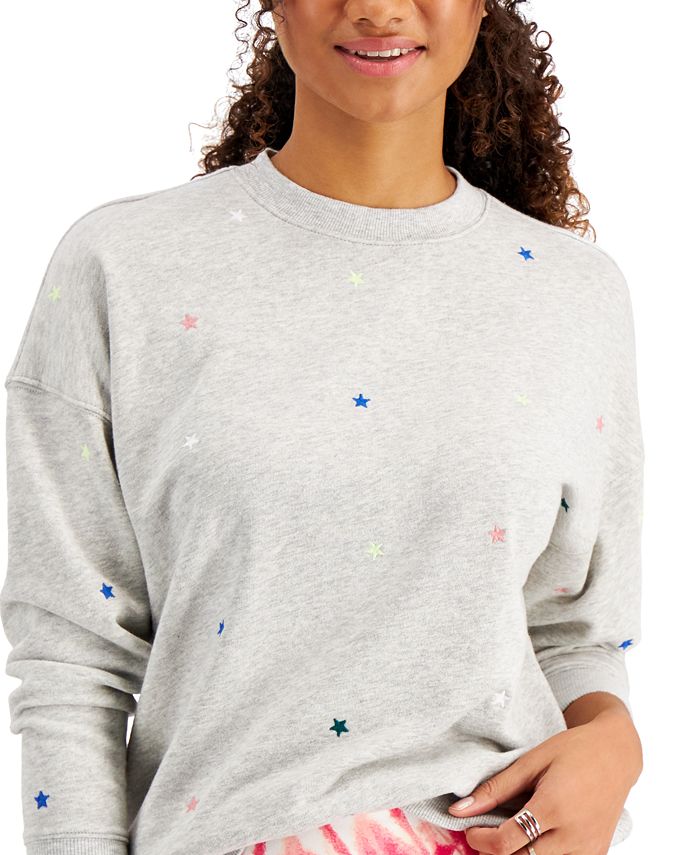 Style & Co Petite Embroidered Stars Sweatshirt, Created for Macy's - Macy's